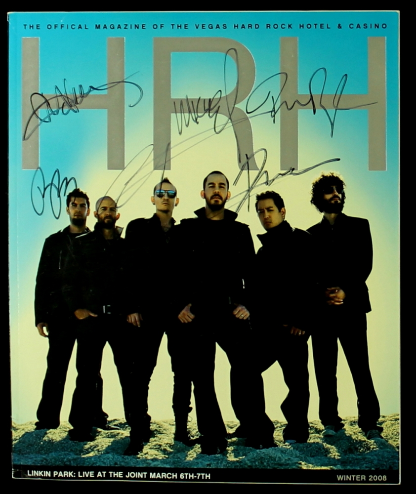 Linkin Park Band Signed HRH Magazine with Chester Bennington, Rob ...