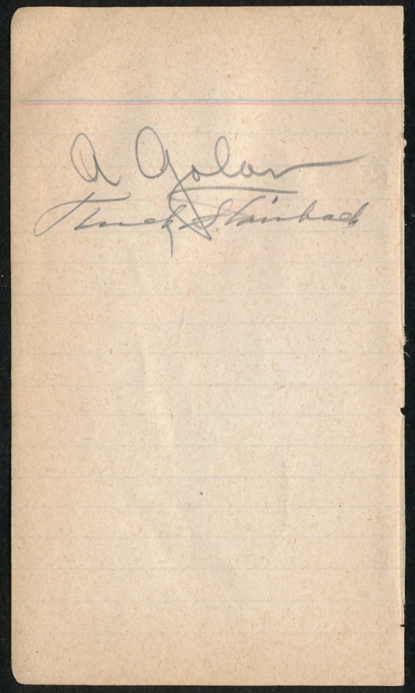 Chuck Klein, Al Cuccinello, Augie Galan and Tuck Stainback 3x5 Cut ...