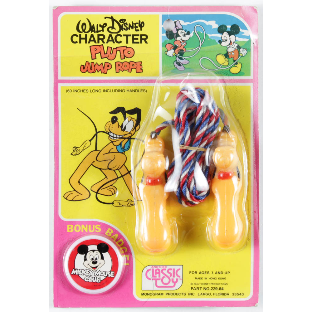 Vintage 1970's Walt Disney Pluto Jump Rope Toy With Mickey Mouse Club ...