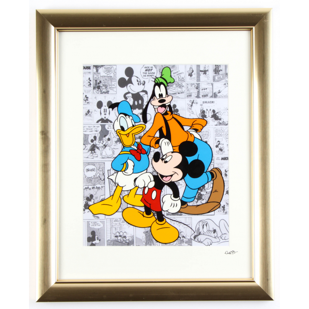 Walt Disney's "Disney Characters" 13x16 Custom Framed Hand-Painted ...