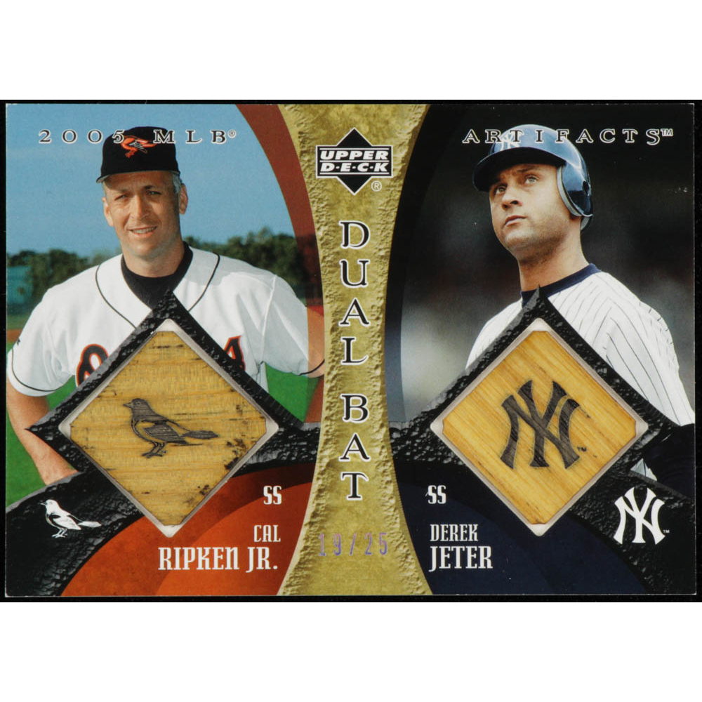 Cal Ripken Jr. / Derek Jeter 2005 Artifacts Dual Artifacts Bat #RJ #19/ ...
