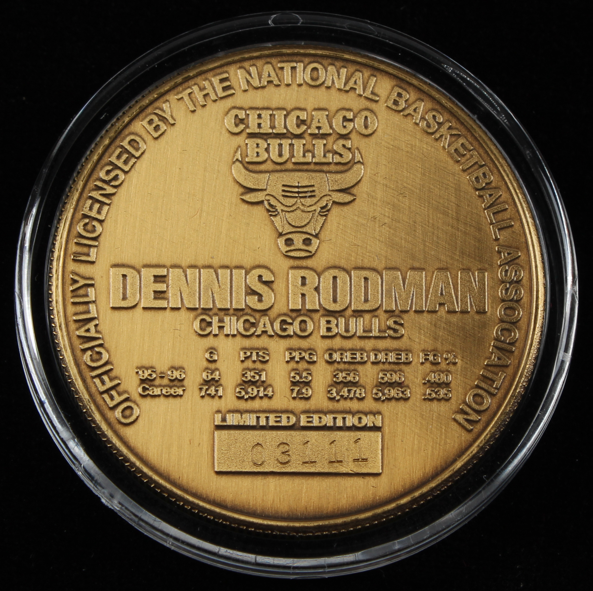 Dennis Rodman Commemorative Bronze Mint-Coin | Pristine Auction
