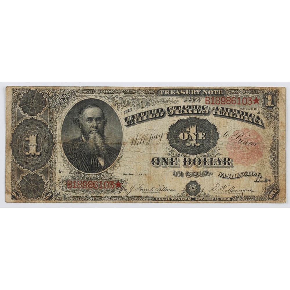 1891 $1 One-Dollar U.S. Treasury Note | Pristine Auction