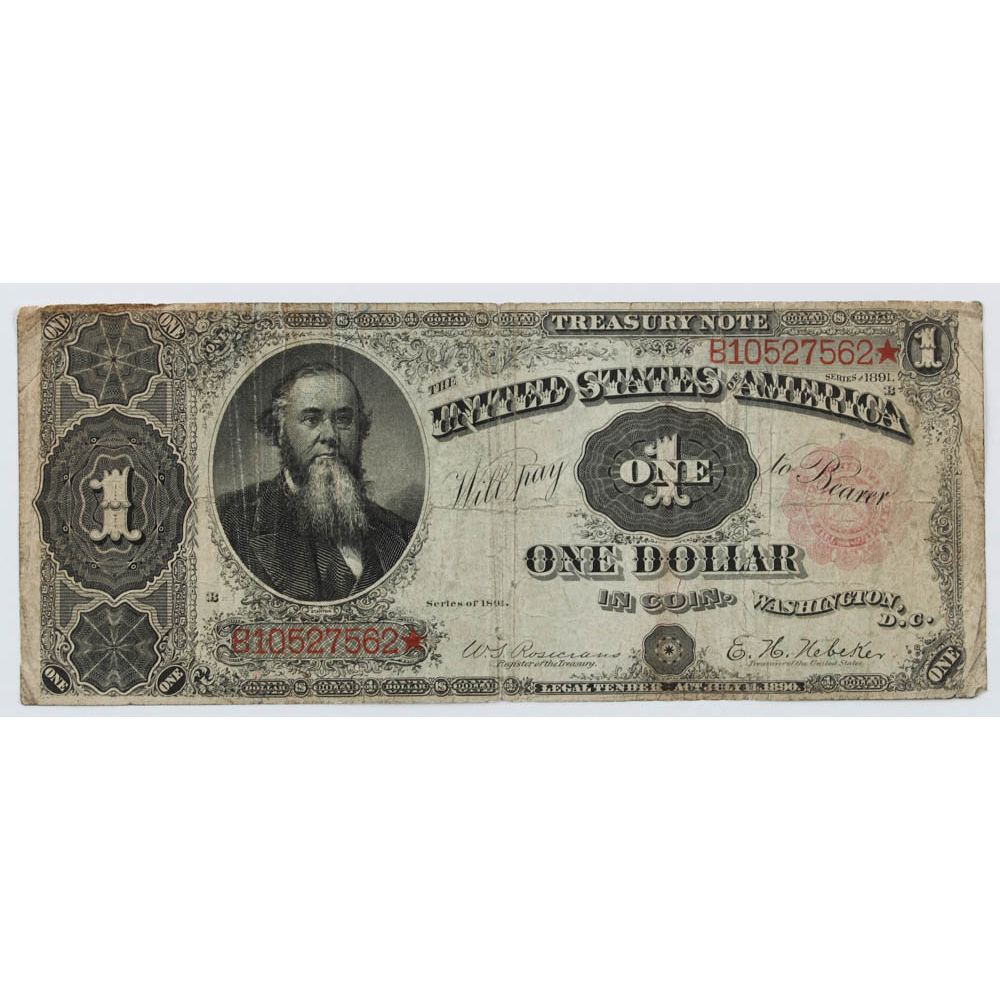 1891 $1 One-Dollar U.S. Treasury Note | Pristine Auction