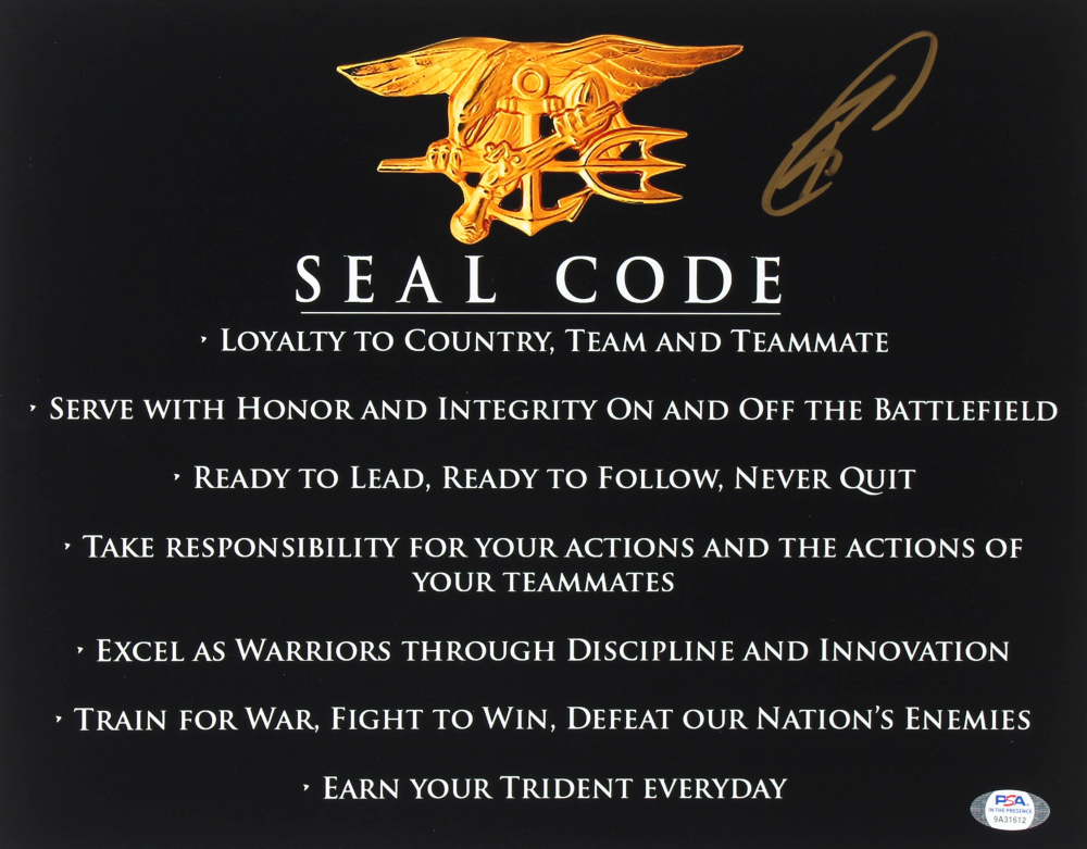 Robert J. O'Neill Signed Seal Code 11x14 Photo (PSA COA) | Pristine Auction