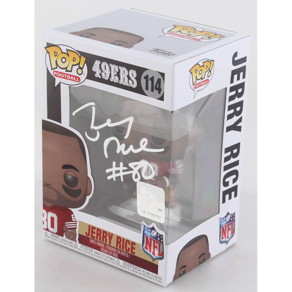 Jerry Rice Signed 49ers #114 Funko Pop! Vinyl Figure (Schwartz COA ...