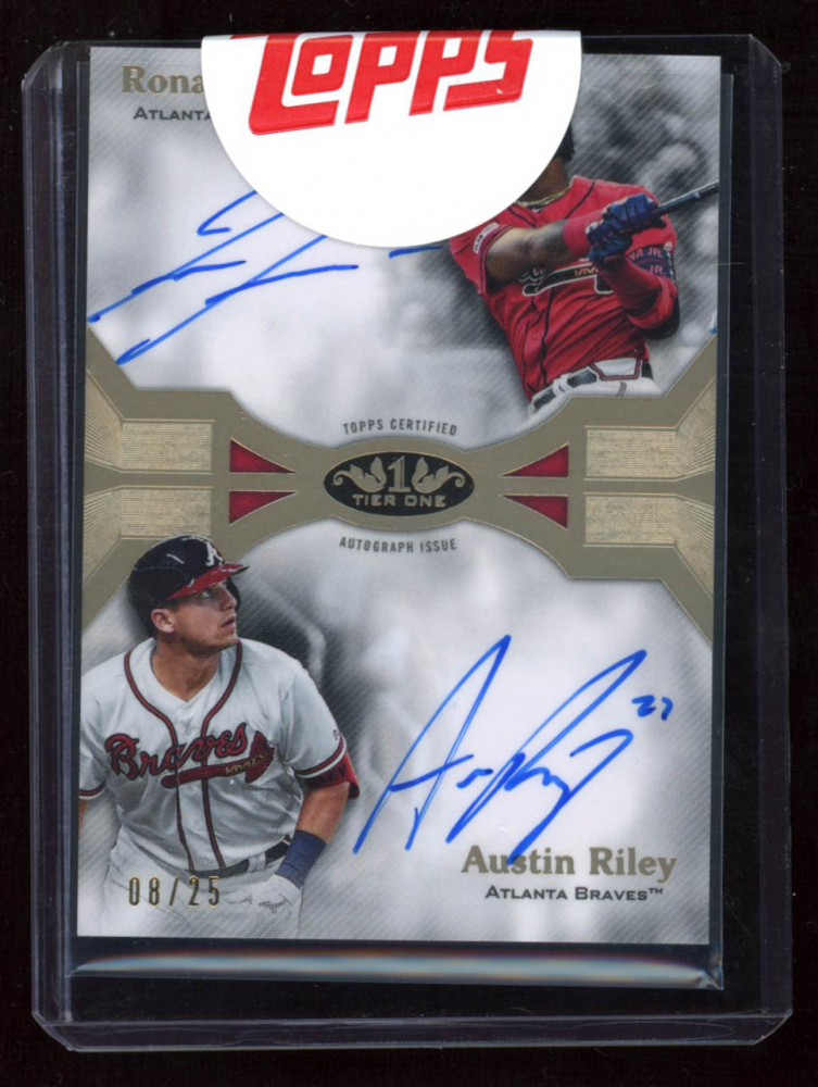 Austin Riley / Ronald Acuna Jr. 2020 Topps Tier One Dual Autographs # ...
