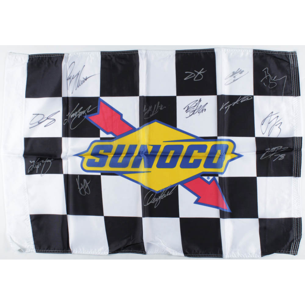 NASCAR Sunoco Racing Fuels Checkered Flag Signed by (14) with Jimmie ...