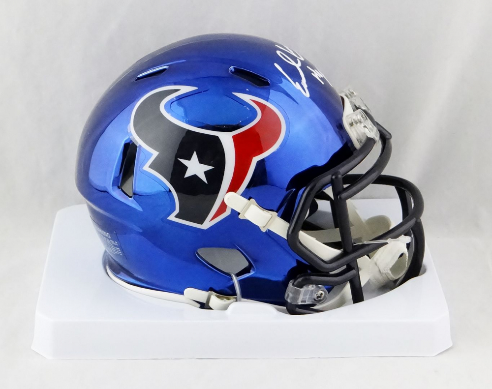 Earl Campbell Signed Texans Chrome Speed Mini Helmet Inscribed "HOF 91 ...