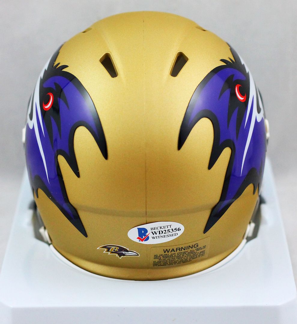 Ray Lewis Signed Ravens AMP Alternate Speed Mini-Helmet (Beckett COA ...