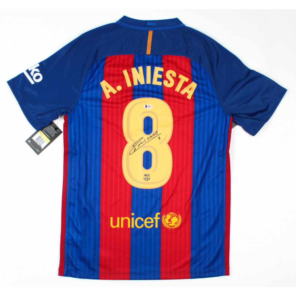Andres Iniesta Signed FC Barcelona Jersey (Beckett COA) | Pristine Auction