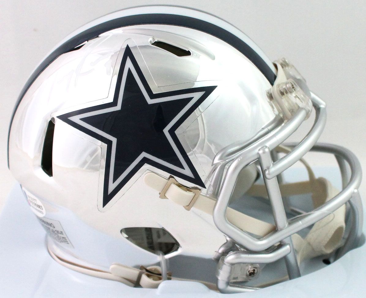 Tony Romo Signed Cowboys Chrome Speed Mini Helmet (Beckett) | Pristine ...