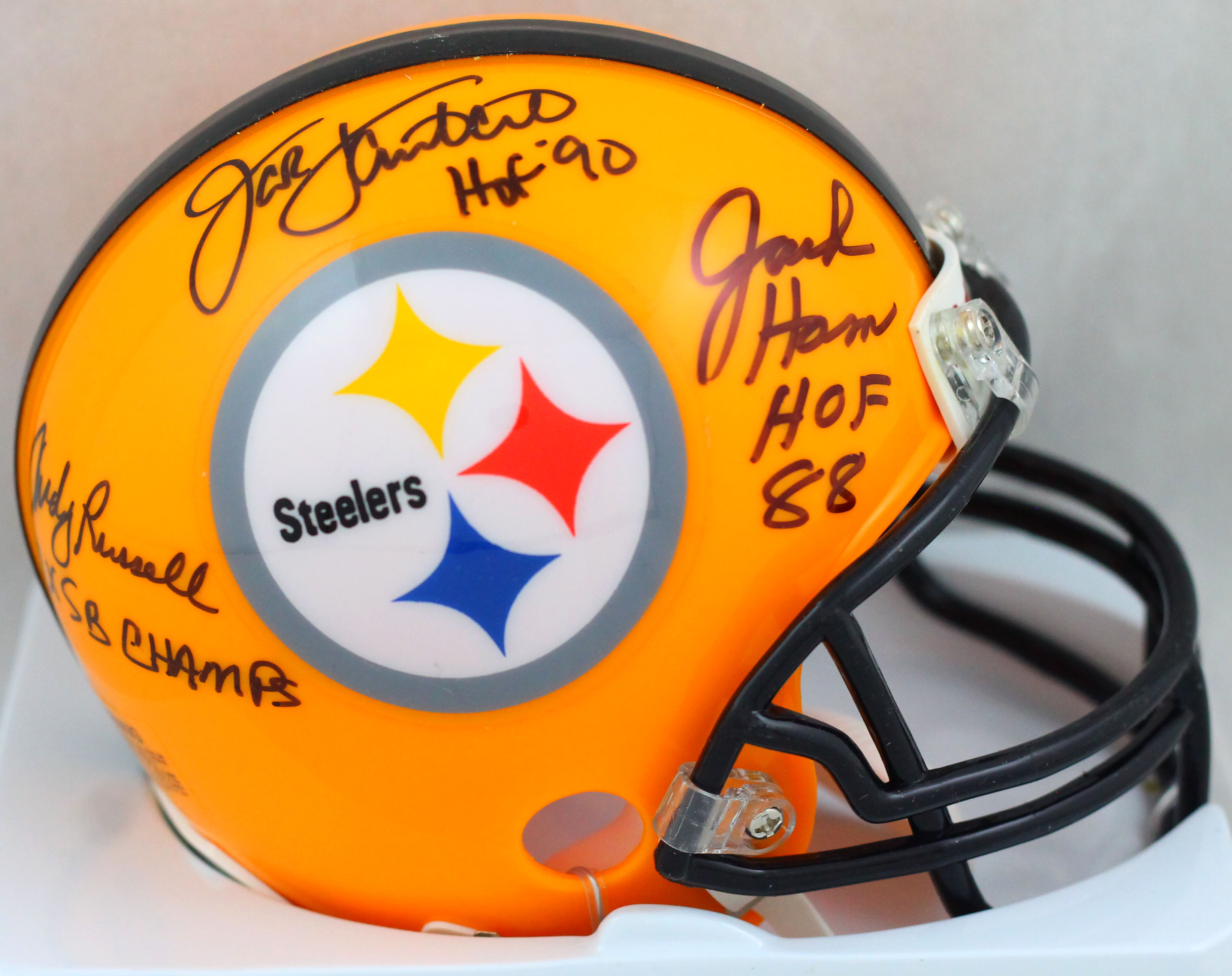 Jack Lambert, Jack Ham & Andy Russell Signed Steelers Throwback Mini ...