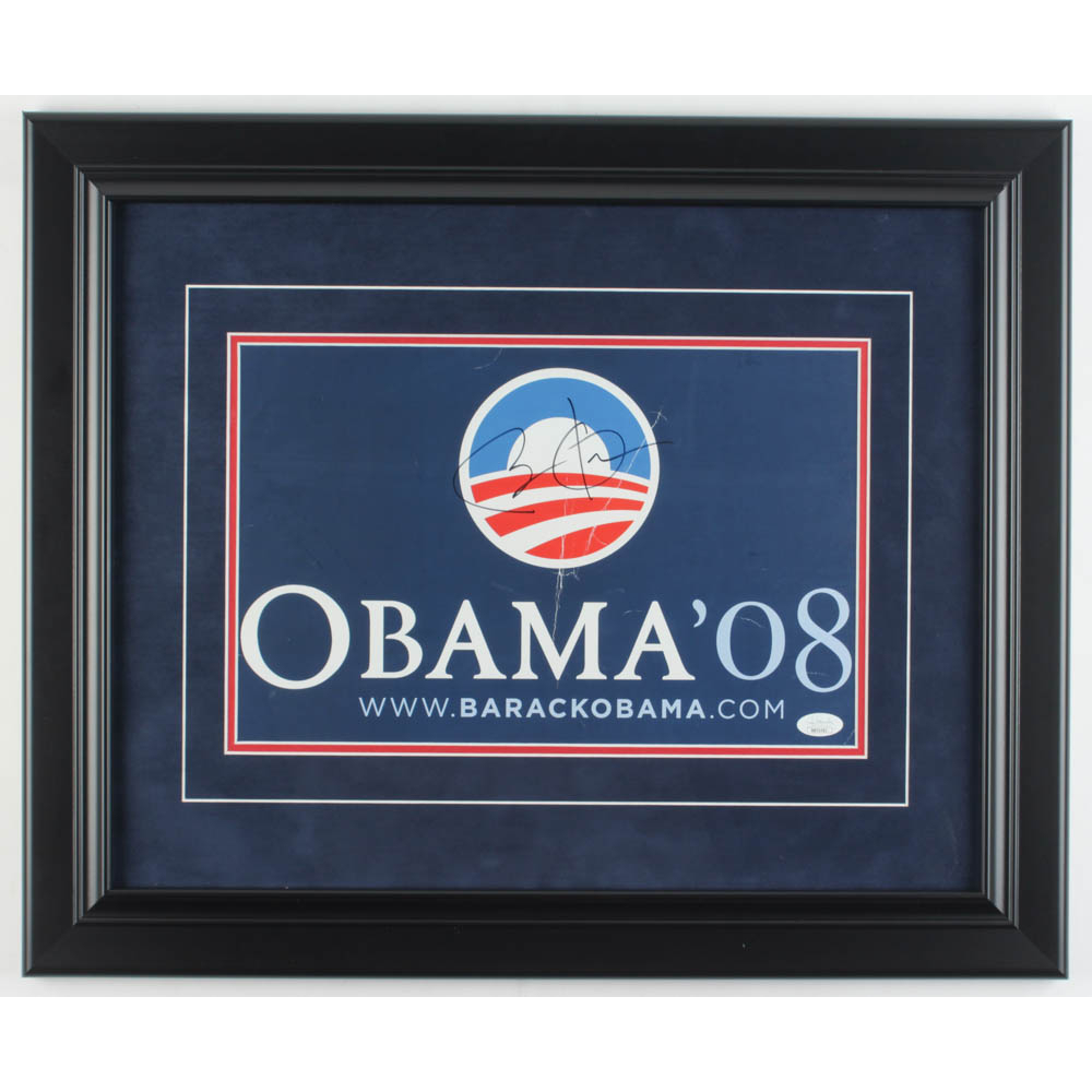 Barack Obama Signed 2008 Presidential 18x22 Custom Framed Campaign Sign ...