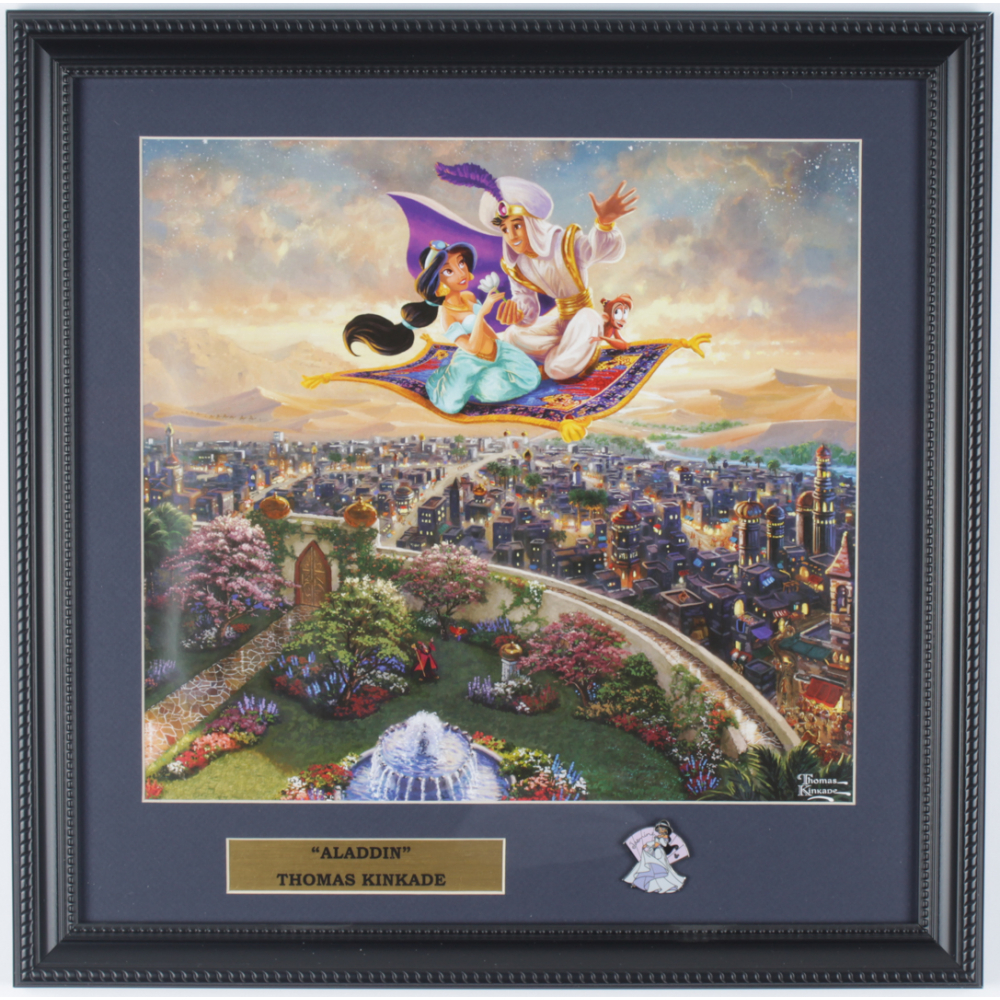 Thomas Kinkade Walt Disney's "Aladdin" 16x16 Custom Framed Print ...