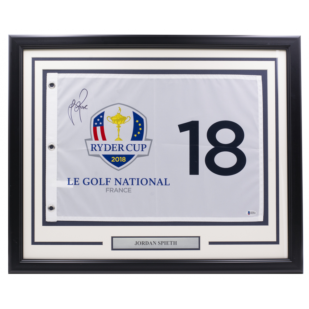 Justin Rose Signed Ryder Cup Custom Framed Pin Flag Display (Beckett ...