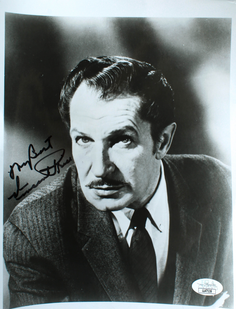 Vincent Price Signed 8x10 Photo Inscribed "My Best" (JSA COA ...