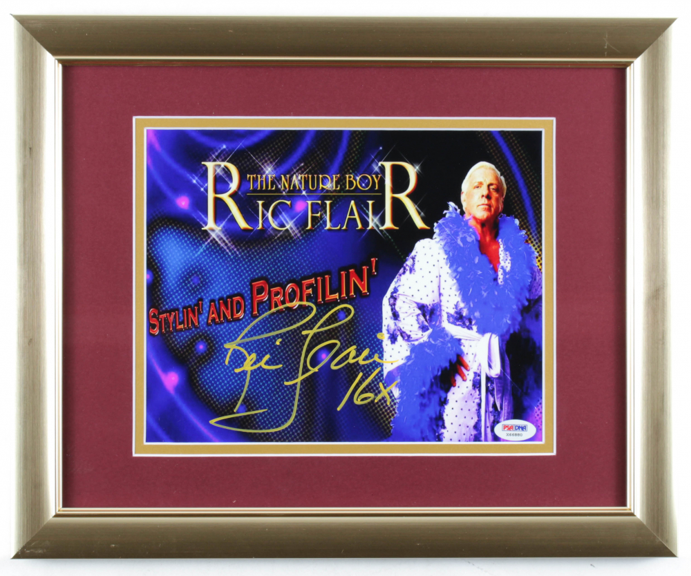 Ric Flair Signed WWE 13x16 Custom Framed Photo Display Inscribed "16x ...