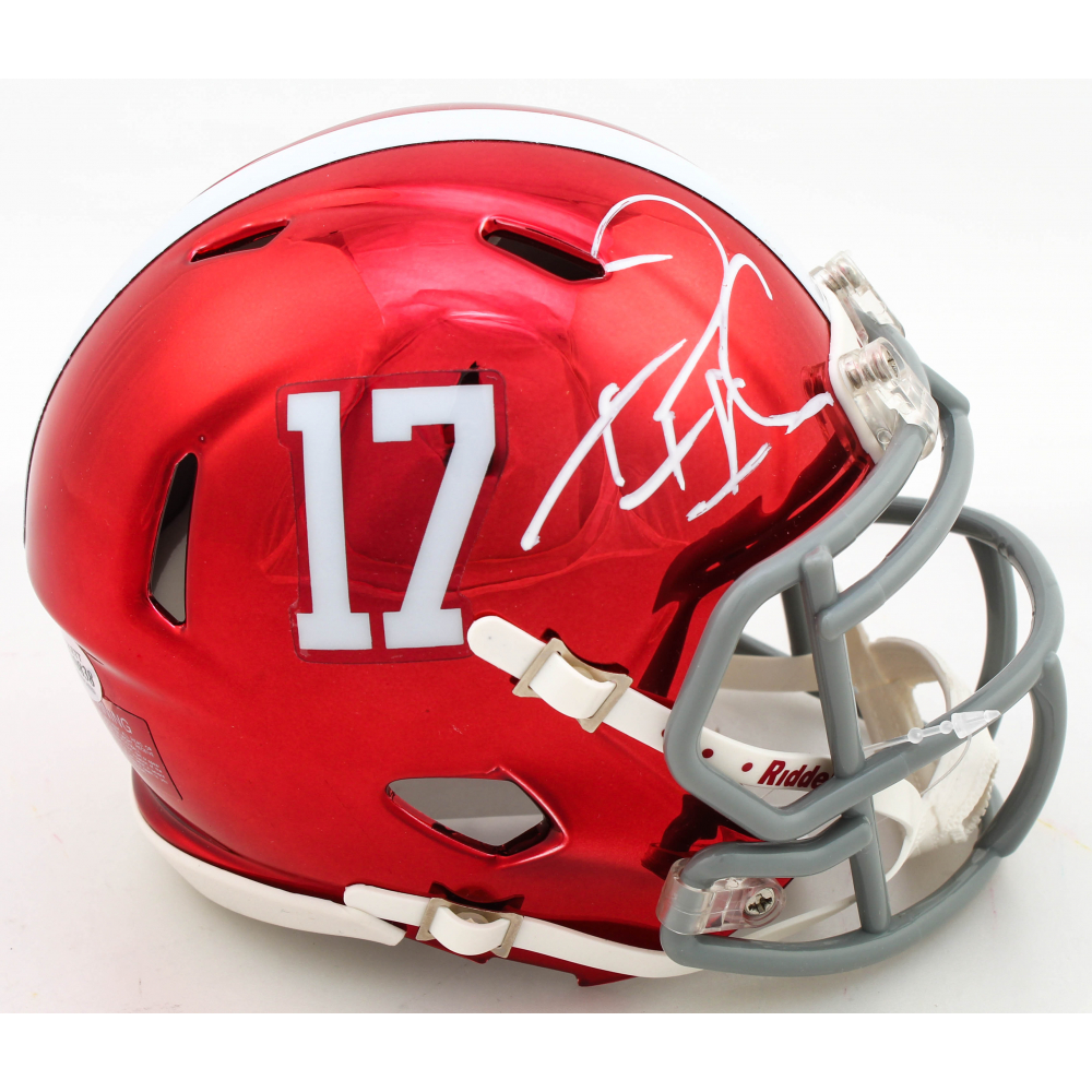 Tua Tagovailoa Signed Alabama Crimson Tide Chrome Speed Mini Helmet ...