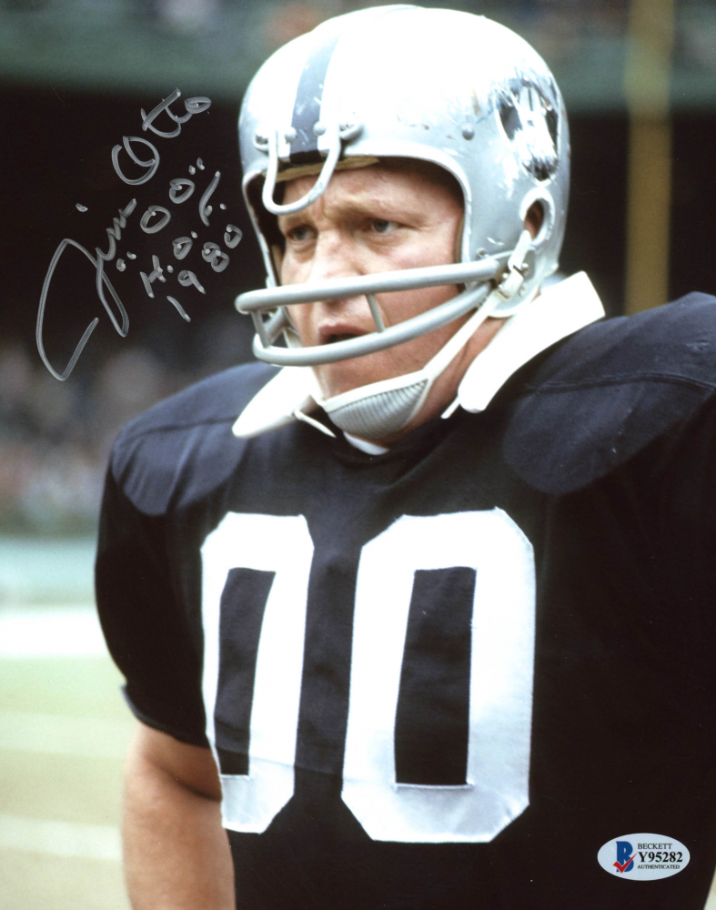Jim Otto Signed Raiders 8x10 Photo Inscribed "H.O.F. 1980" (Beckett COA ...