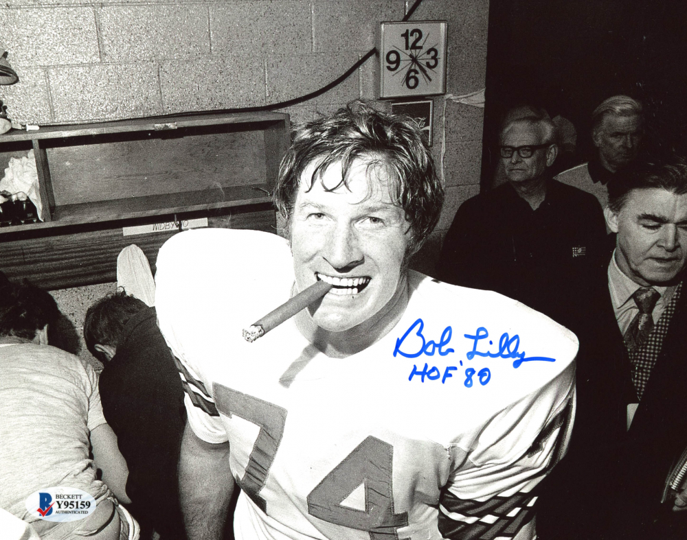 Bob Lilly Signed Cowboys 8x10 Photo Inscribed "HOF 80" (Beckett COA ...