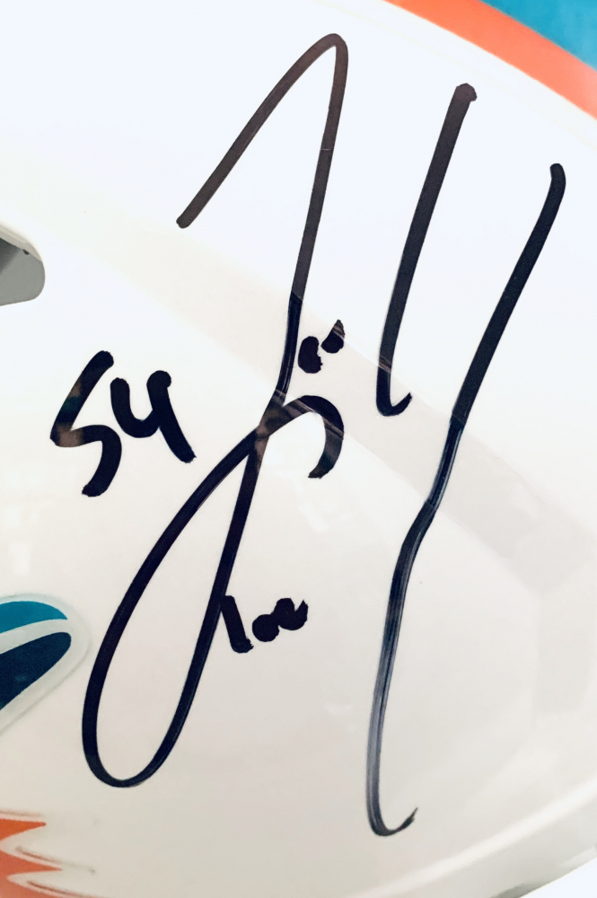 Zach Thomas Signed Dolphins Full-Size Authentic On-Field Speed Helmet ...