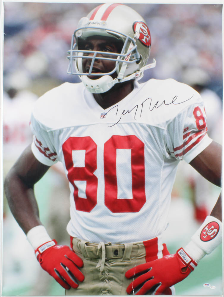 Jerry Rice Signed 49ers 30x40 Poster (PSA Hologram & Online Authentics ...
