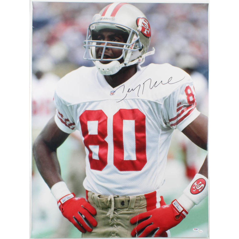 Jerry Rice Signed 49ers 30x40 Poster (PSA Hologram & Online Authentics ...