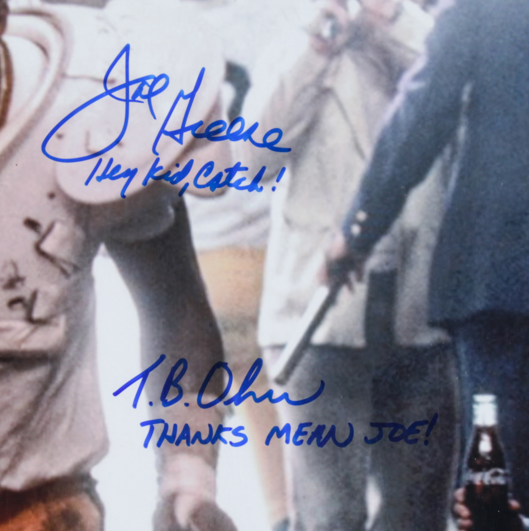 Joe Greene & Tommy Okon Signed Steelers Coca-Cola "Hey Kid, Catch ...