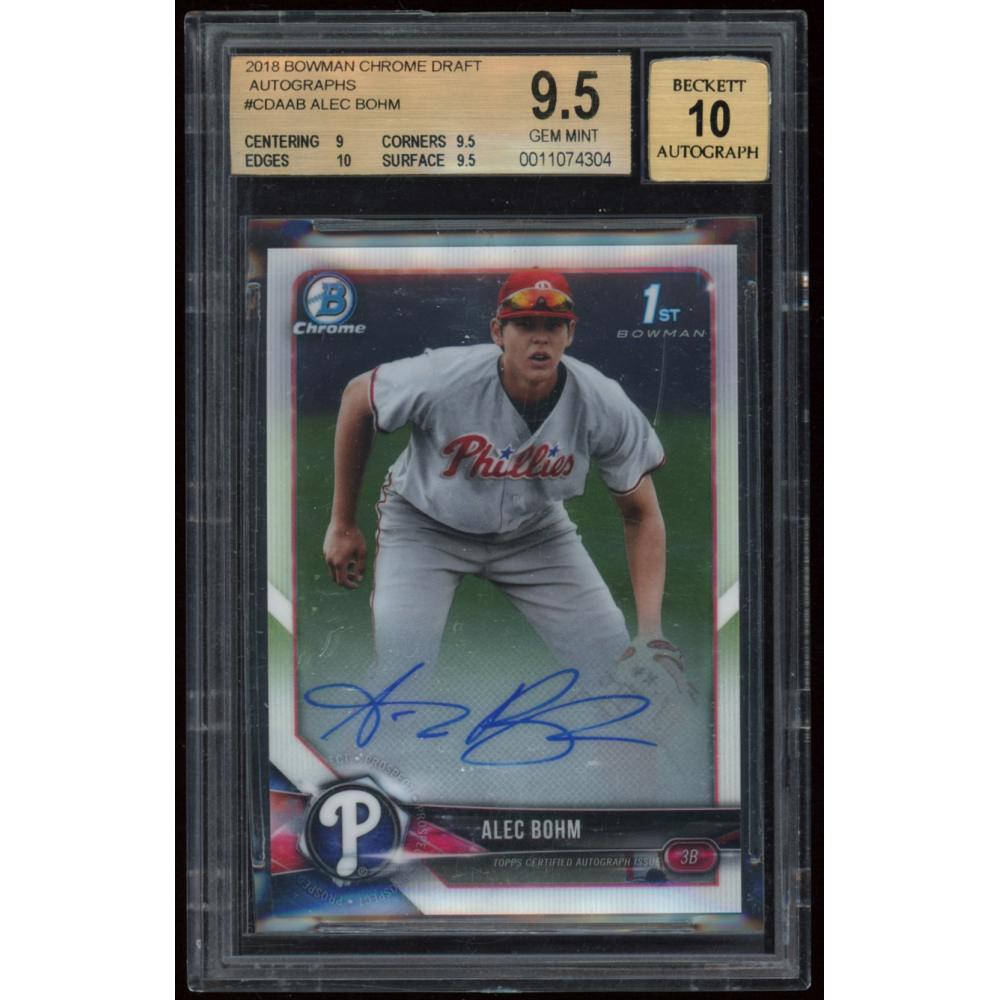 Alec Bohm 2018 Bowman Chrome Draft Autographs #CDAAB (BGS 9.5 ...