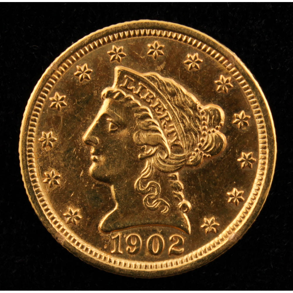 1902 $2.50 Liberty Head Quarter Eagle Gold Coin | Pristine Auction