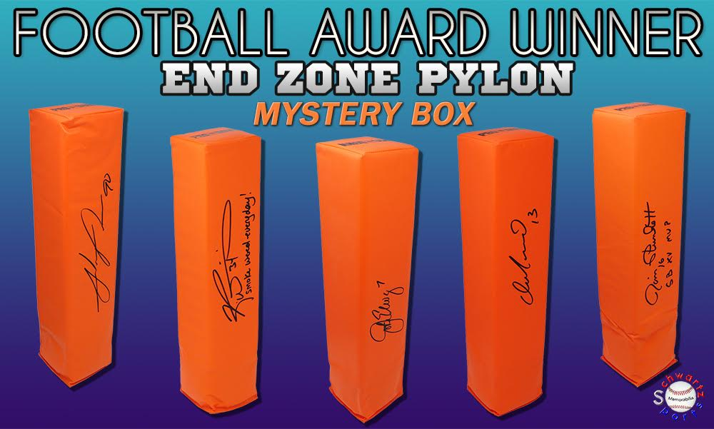 Schwartz Sports Football Award Winner Signed Endzone Pylon Mystery Box ...