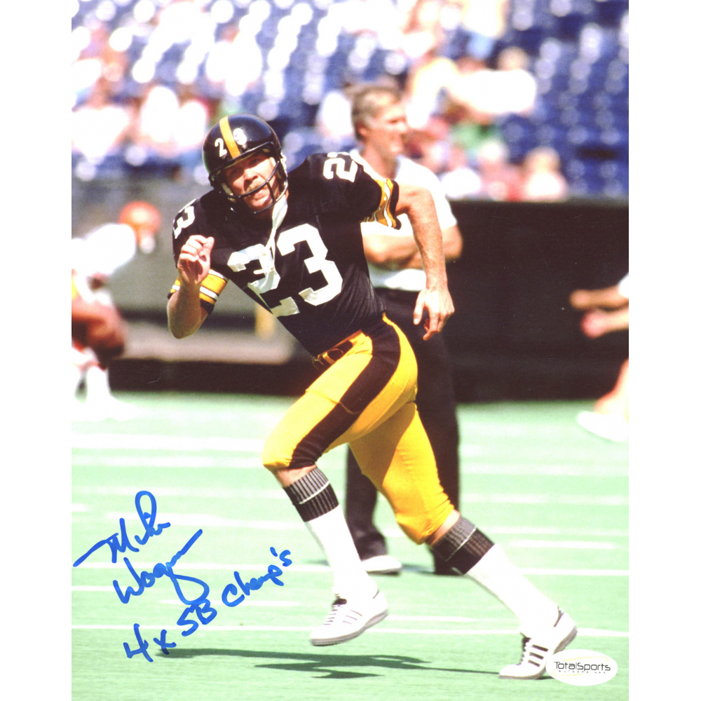 Mike Wagner Signed Steelers 8x10 Photo Inscribed "4x SB Champ's" (TSE ...