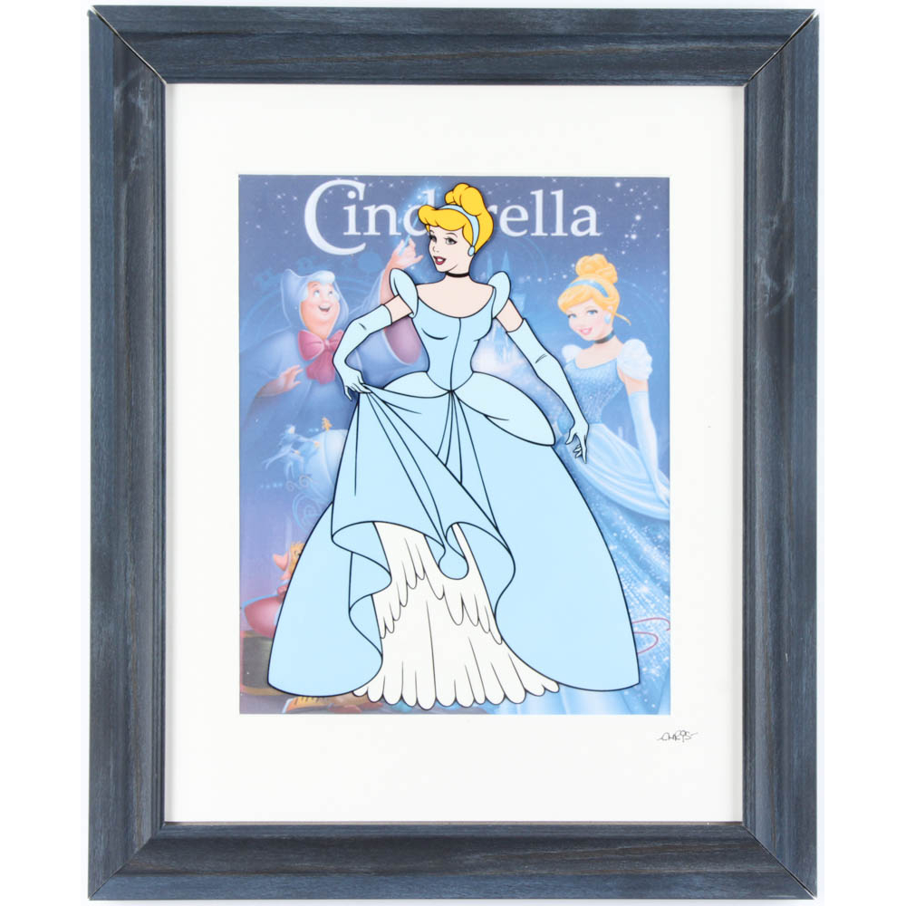 Walt Disney's "Cinderella" 13.5x16.5 Custom Framed Hand Painted ...