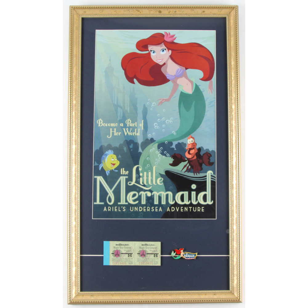 Disney World "The Little Mermaid" 15x26 Custom Framed Print Display ...