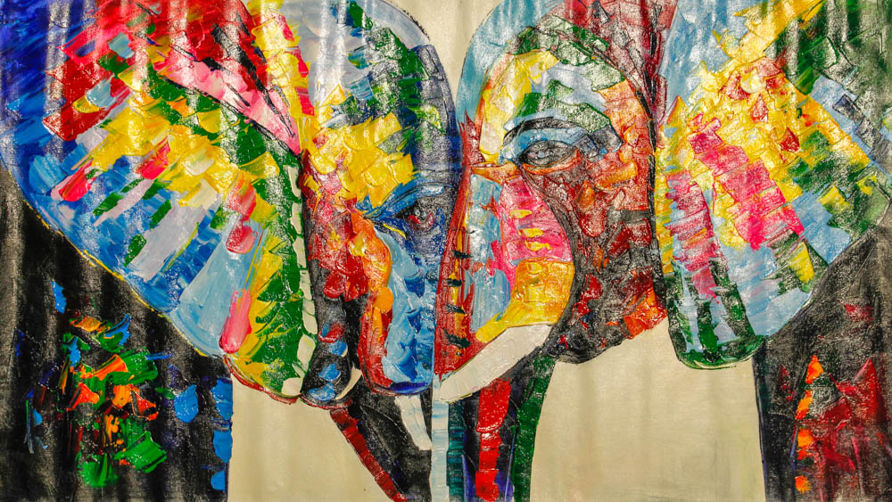 Rodney Weng Signed “Love” 25x45 Original Oil Panting on Linen (PA LOA ...