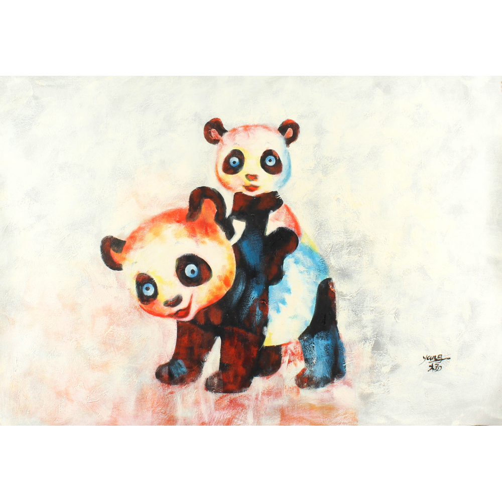 Rodney Weng Signed “Play Time” 25x36 Original Oil Panting on Linen ...