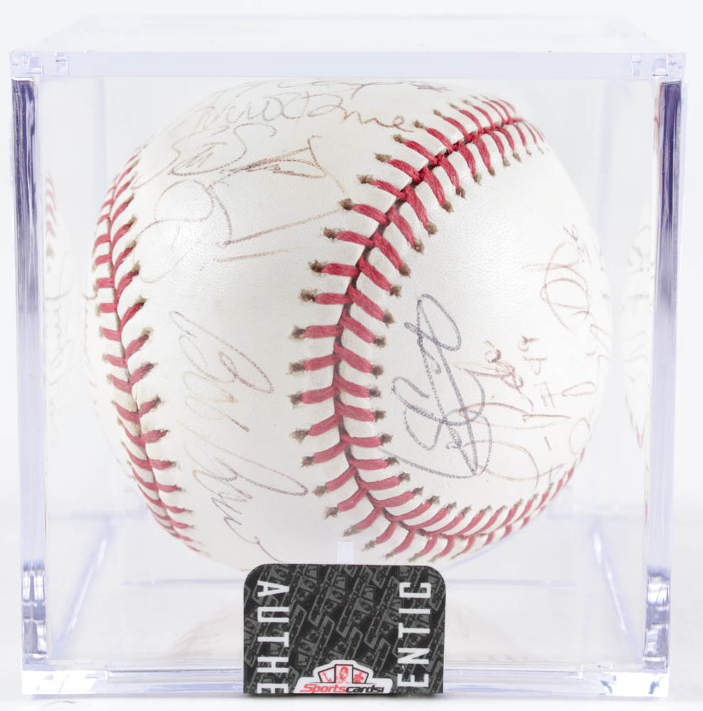 2002 Reds OML Baseball Team-Signed by (25) With Bob Boone, Aaron Boone ...