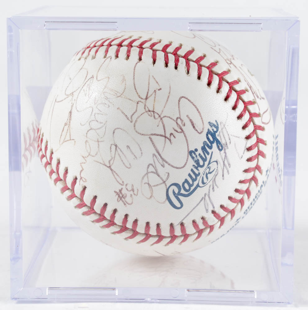 2002 Reds OML Baseball Team-Signed by (25) With Bob Boone, Aaron Boone ...