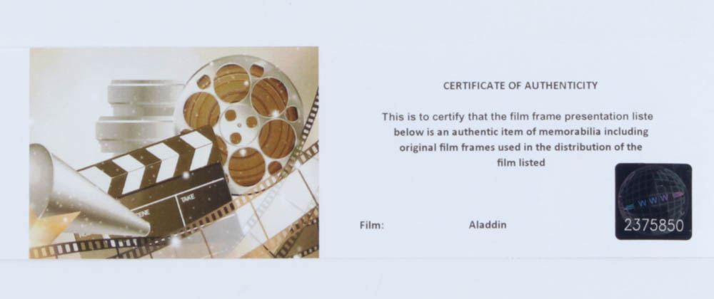 "Aladdin" LE 8x10 Custom Matted Original Film / Movie Cell Display ...