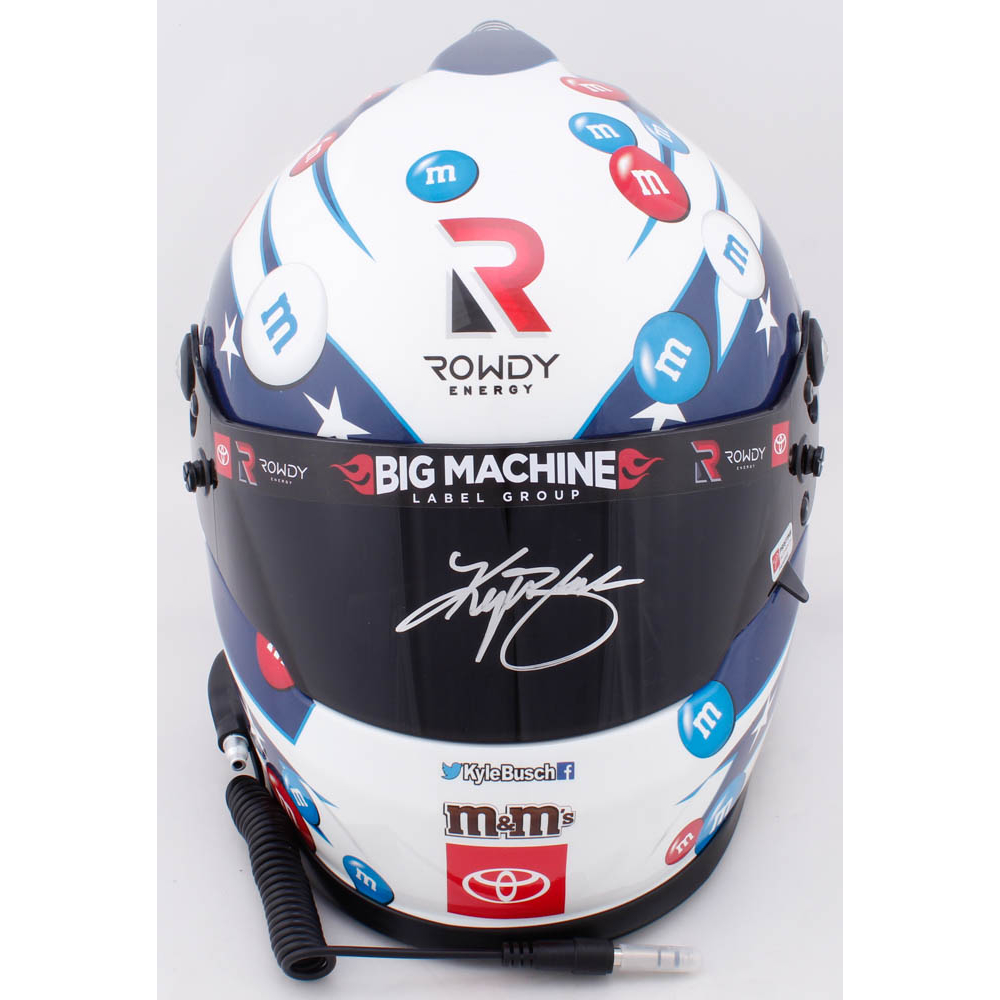 Kyle Busch Signed NASCAR M&M's Patriotic Full-Size Helmet (PA COA ...