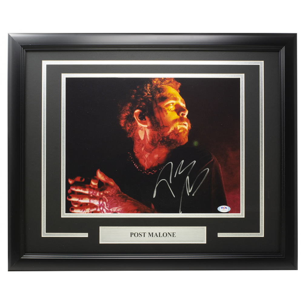 Post Malone Signed 16x20 Custom Framed Photo Display (PSA COA ...