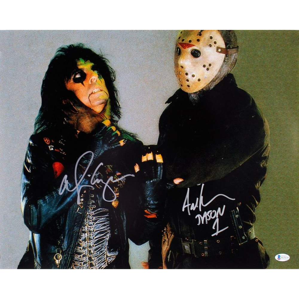 Alice Cooper & Ari Lehman Signed 16x20 Photo Inscribed "Jason 1 ...