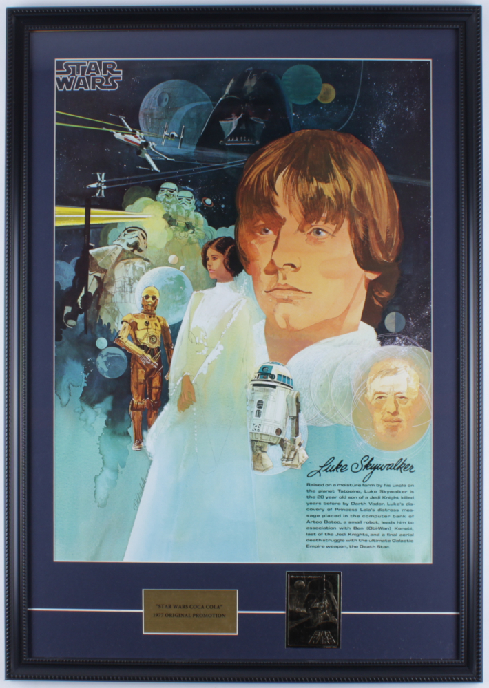 1977 Coca-Cola Promotional "Star Wars" 22x31 Custom Framed Poster ...