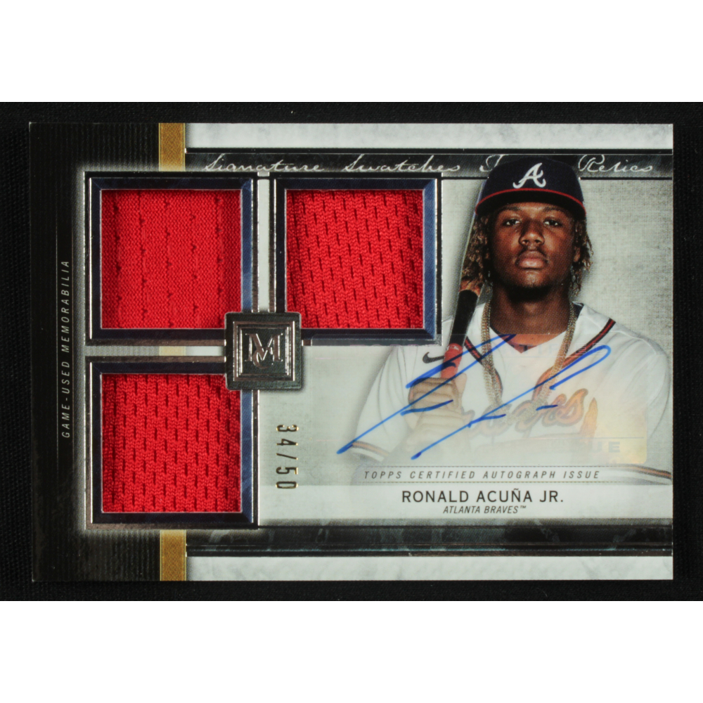 Ronald Acuna Jr. 2020 Topps Museum Collection Signature Swatches Triple ...