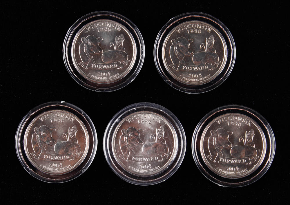 Complete Set of (5) Green Bay Packers NFL Colorized Commemorative ...