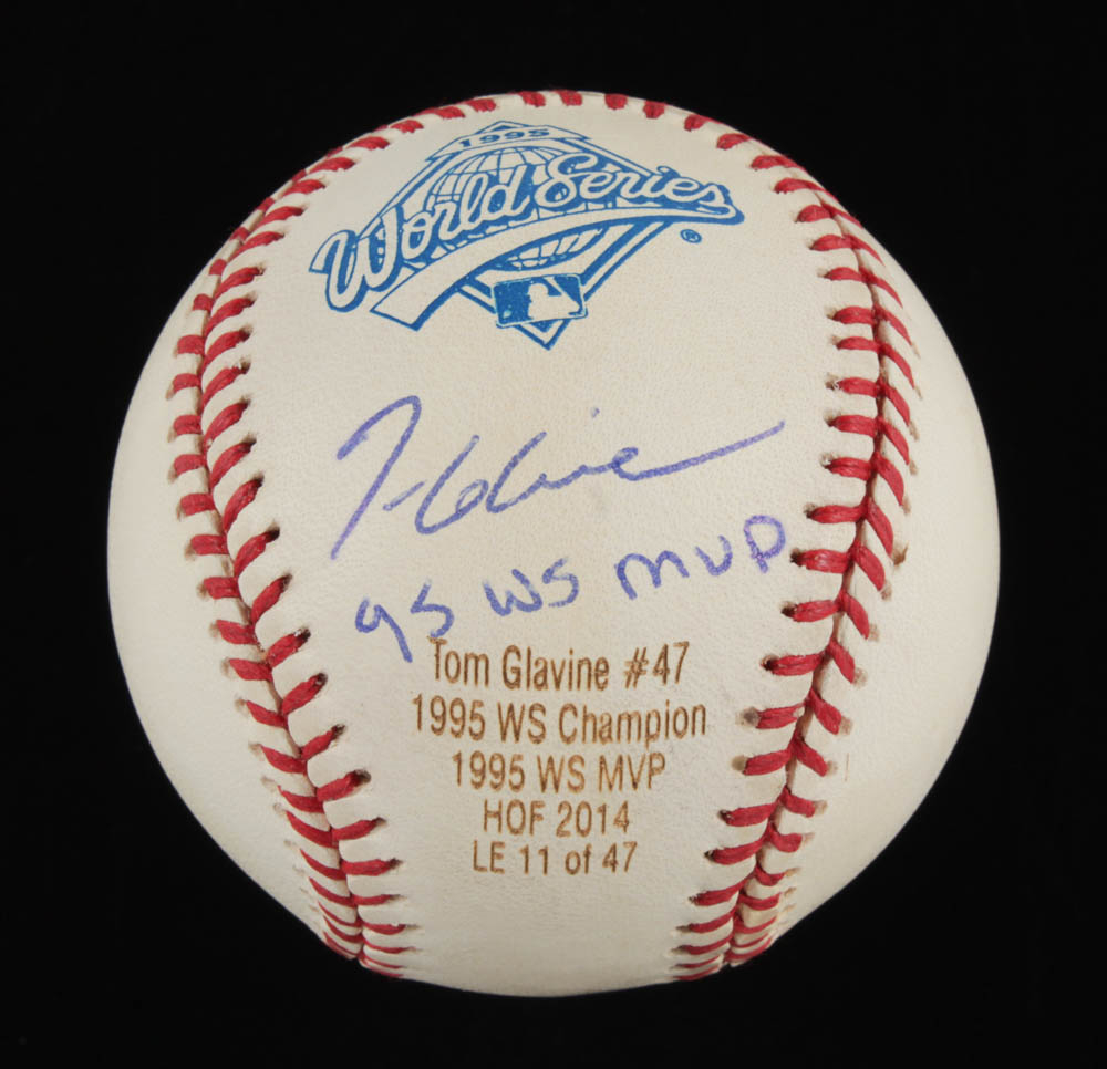 Tom Glavine Signed LE 1995 World Series Laser Engraved Baseball ...