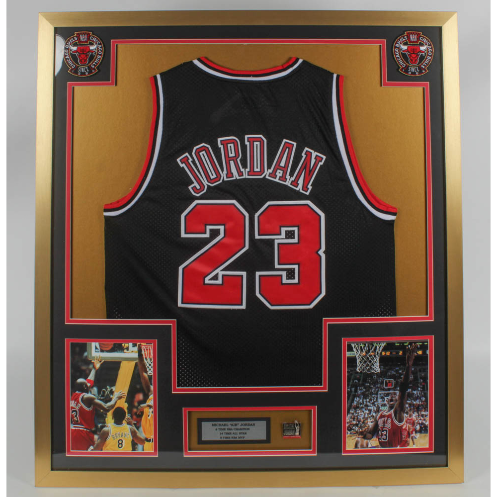 Michael Jordan 32x36 Custom Framed Jersey Display with Jordan 10 Time ...