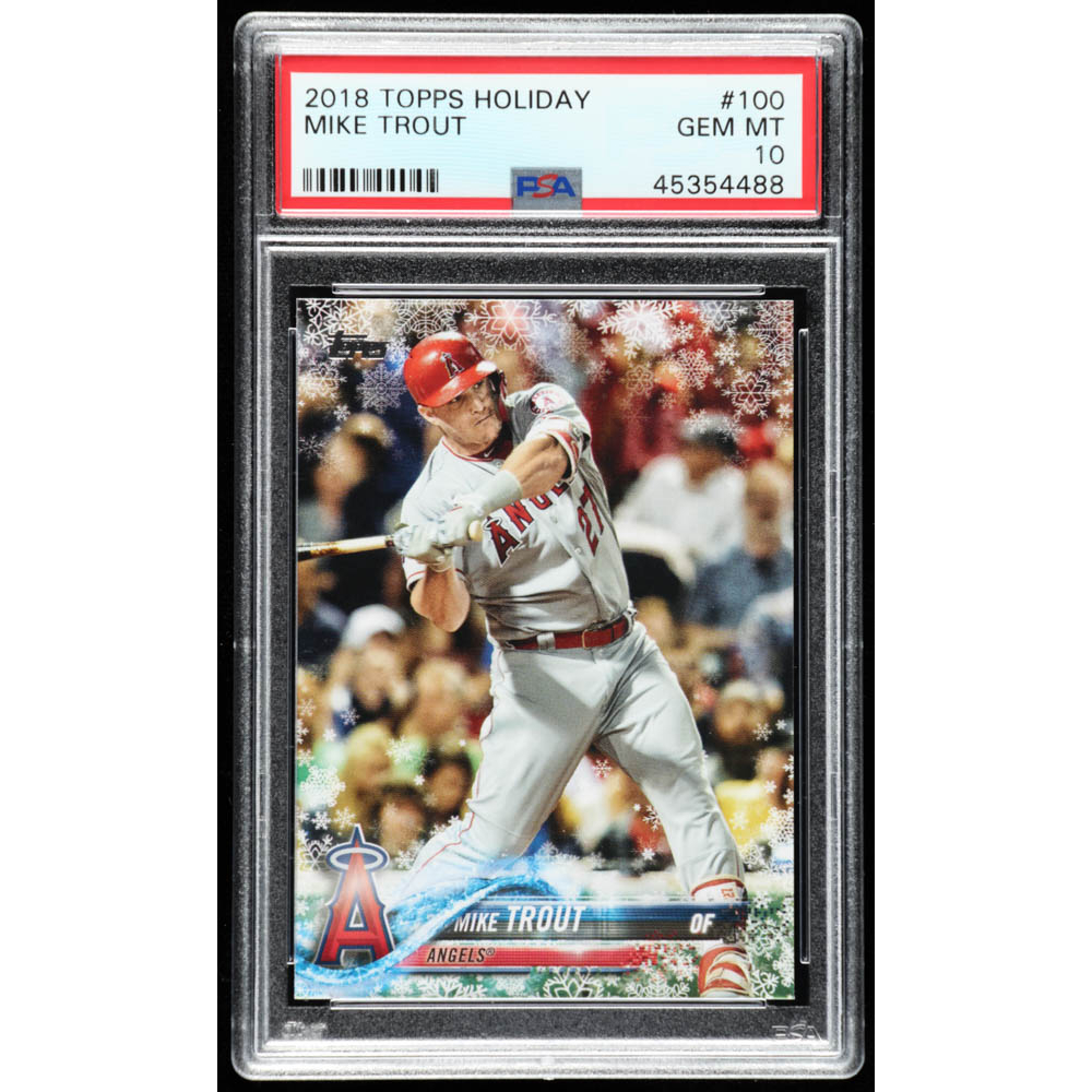 Mike Trout 2018 Topps Walmart Holiday Snowflake #HMW100 (PSA 10 ...