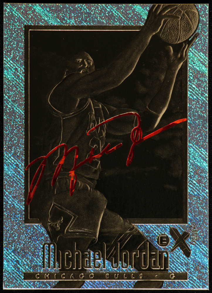 Michael Jordan 1998 E-X2000 23kt Gold Card / Marble Border / Red ...